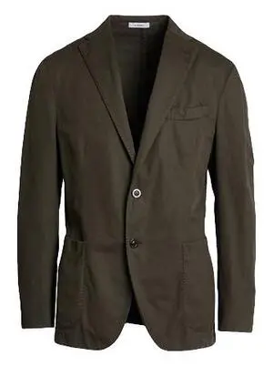 Boglioli Military Cotton, Linen, And Elastane Blazer - Green
