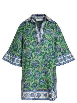Zimmermann Printed Linen Tunic - Green