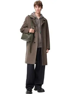 Loewe Cotton Blend Coat - Khaki Brown