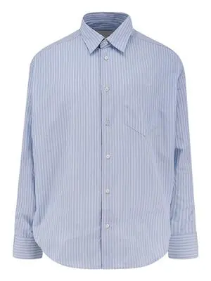 Ami Striped Cotton Shirt - Blue