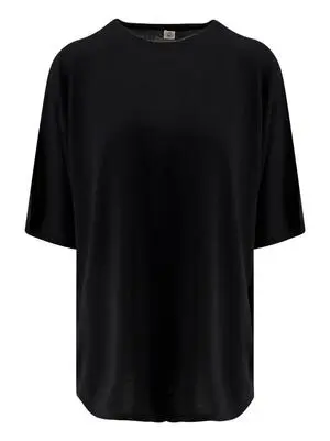 TOTEME Longline Wool Blend Sweater - Black