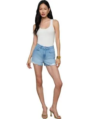 L'Agence Clark Distressed Jean Short - Bellflower Destruct