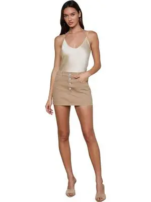 L'Agence Solene Jean Mini Skirt - Dark Cappuccino