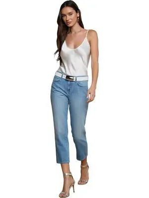 L'Agence Thalina Cropped Stovepipe Jean - Bellflower
