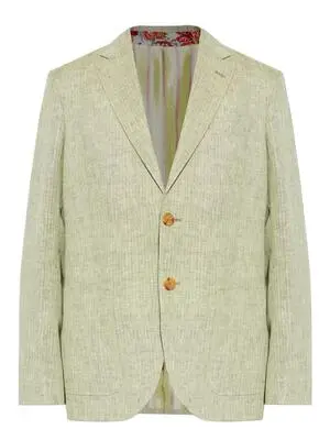 Etro Linen Herringbone Blazer - Green