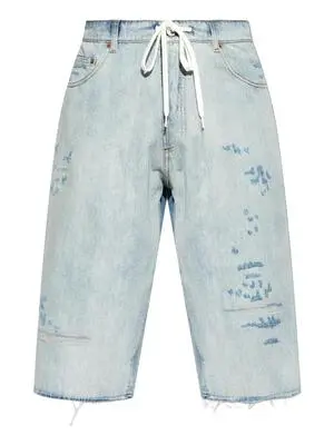 MAISON MARGIELA Raw Hem Denim Shorts - Blue