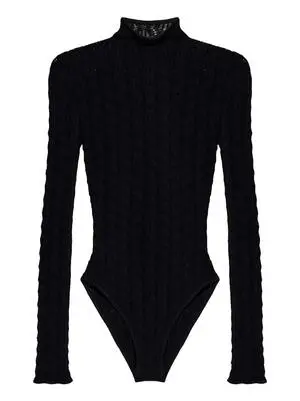 Alaïa Turtleneck Fitted Bodysuit - Black