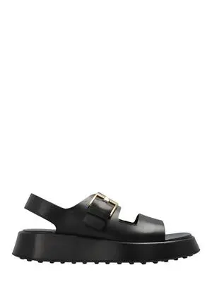 TOD’S Leather 'gomma' Sandals - Black