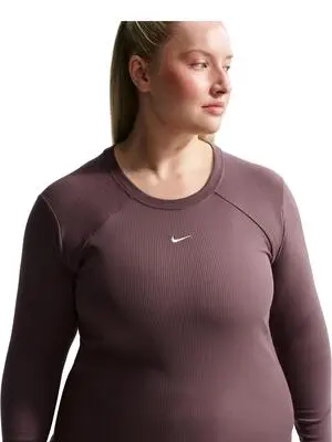 Nike Sportswear Chill Knit Ribbed Long-sleeve Top - Purple