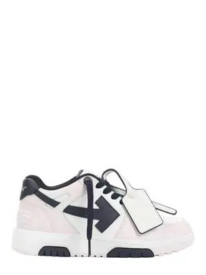 Off-White Out Of Office Arrow-logo Leather Sneakers - Pink