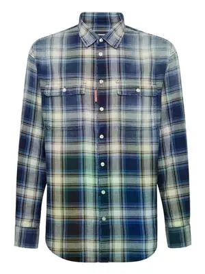 Dsquared2 Plaid Button-front Shirt - Blue