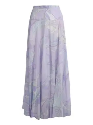 Emilio Pucci Abstract Maxi Skirt - Purple