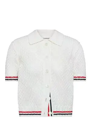 THOM BROWNE Pointed Short-Sleeve Cardigan