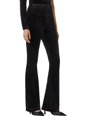 ALLSAINTS Zanni Velvet Flared Trousers - Black