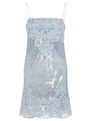 Ermanno Scervino Sequin Lace Mini Dress - Blue