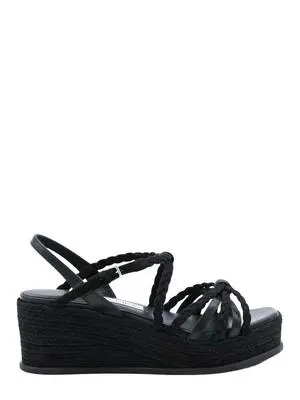 JIMMY CHOO Nyra Braided Platform Espadrilles - Black