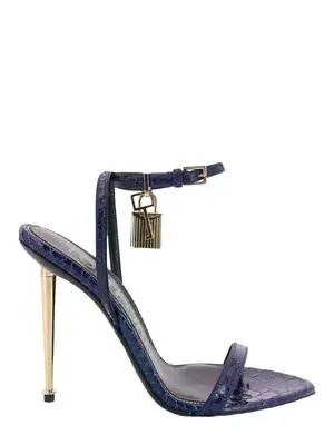 TOM FORD Leather Heeled Sandals - Blue