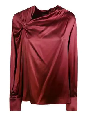 Max Mara Knotted Long-sleeve Blouse - Red