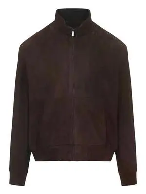 Ralph Lauren Purple Label Zip Lambskin Jacket - Brown
