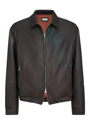 Brunello Cucinelli Leather Jacket - Brown