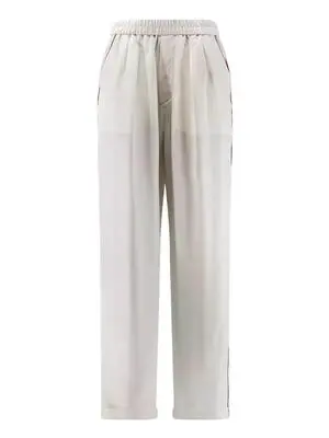 TOM FORD Silk Trousers - Neutrals