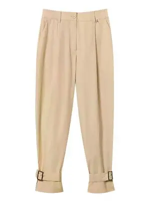 TWINSET Tailored Trousers With Buckled Straps - Neutrals