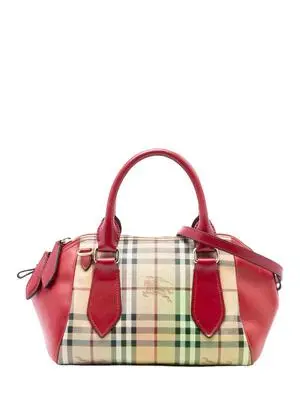 Burberry 2000-2017 Small Haymarket Check Blaze Satchel - Brown