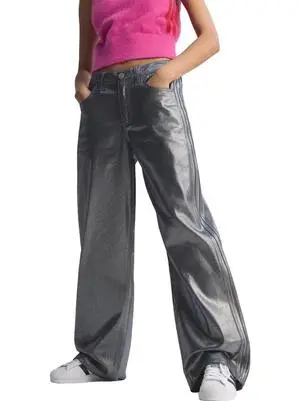 Adidas Firebird Track Pants Denim - Silver Metallic