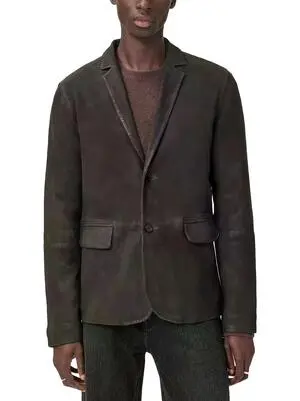 ALLSAINTS Monet Waxed Suede Blazer - Brown