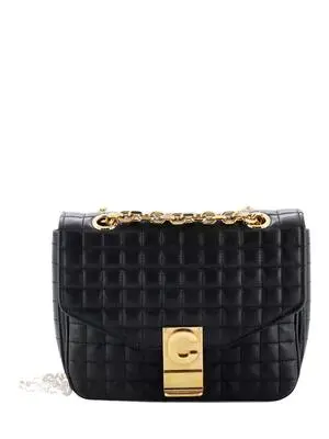 Celine C Bag Quilted Leather Shoulder Bag - Black