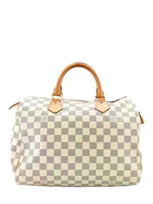 LOUIS VUITTON Speedy Handbag Damier 30 Satchel - White
