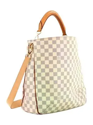 LOUIS VUITTON Soffi Handbag Damier Hobo Bag - White
