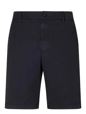 Canali Straight-leg Stretch Cotton-blend Shorts - Blue