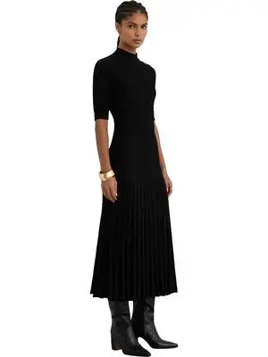 REISS Harriet Button-detail Knitted Midi Dress - Black