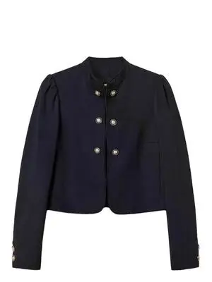 TWINSET Decorative-button Mandarin-collar Jacket - Blue