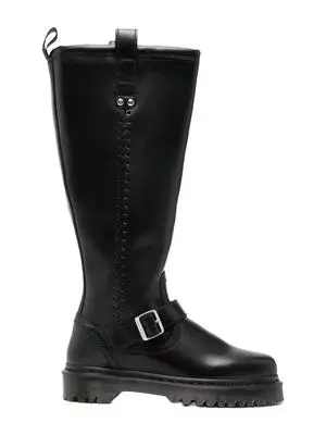 Dr. Martens Anistone Round-toe Buckle Boots - Black