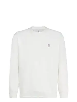 Brunello Cucinelli Logo-print Sweatshirt - Neutrals