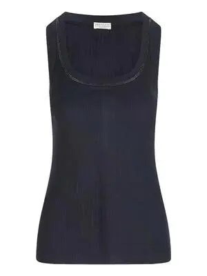 Brunello Cucinelli Ribbed Knit Tank Top - Blue