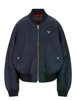 Prada Logo-plaque Bomber Jacket - Blue