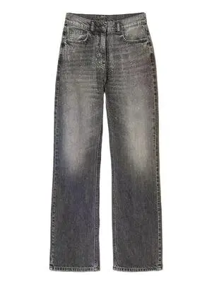 TWINSET Rhinestone Embellished Washed Denim Jeans - Grey