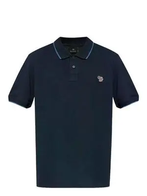 Paul Smith Zebra-logo Short-sleeve Polo Shirt Blue