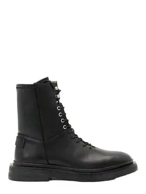 ALLSAINTS Escher Lace-up Zip Combat Boots - Black