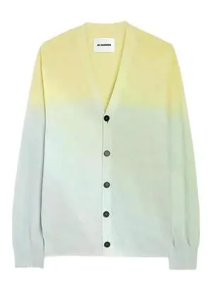 JIL SANDER V-neck Ribbed Cardigan - Blue