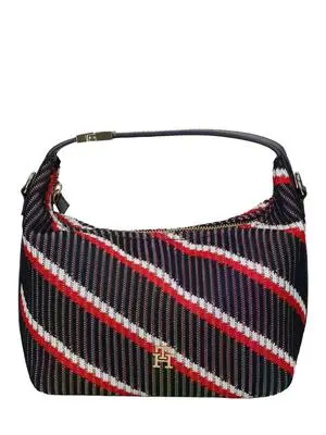 Tommy Hilfiger Striped Logo Satchel - Blue