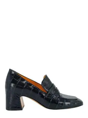 MADISON MAISON Croc-effect Leather Loafers - Black