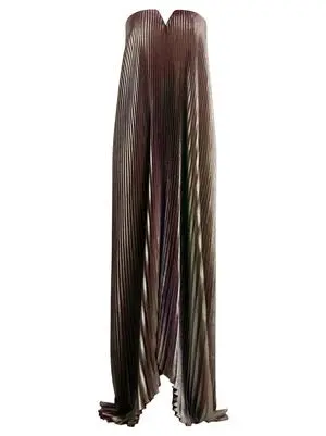L'IDEE Pleated Maxi Dress - Brown