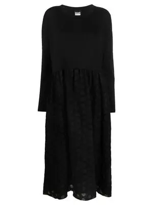 Kristensen Du Nord Long-sleeved Woollen Shift Dress - Black