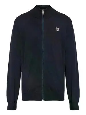 Paul Smith Zebra Logo Zip-up Cardigan - Blue