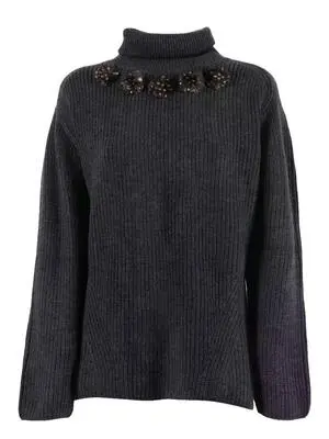 P.a.r.o.s.h Wool Roll-neck Sweater - Grey