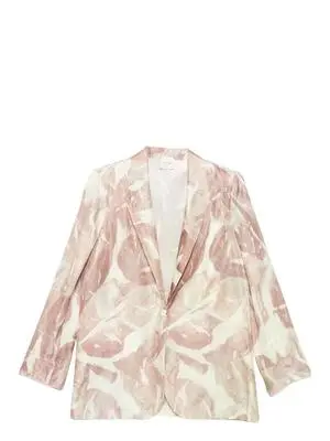 ALYSI Floral Single-Breasted Jacket Neutrals